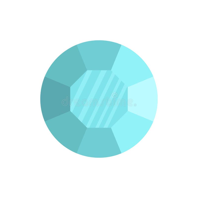 Gemstone icon, flat style. stock vector. Illustration of crystal ...