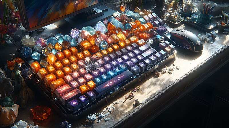 Gemstone Keyboard Desk Stock Illustrations – 4 Gemstone Keyboard Desk ...