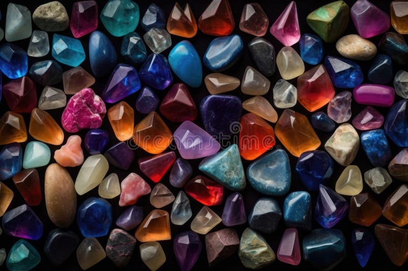 Gemstones Arranged in a Gradient Color Pattern Stock Illustration ...