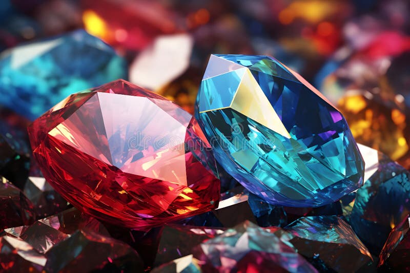 Gemstones on a Black Background Close-up Macro Photography - Ai ...