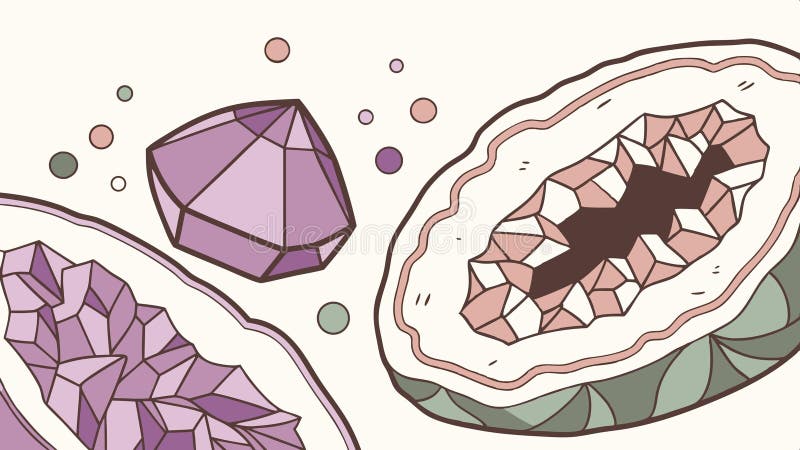 Gemstones Crystals Pattern, Mineral Textures Vector Design Generative ...