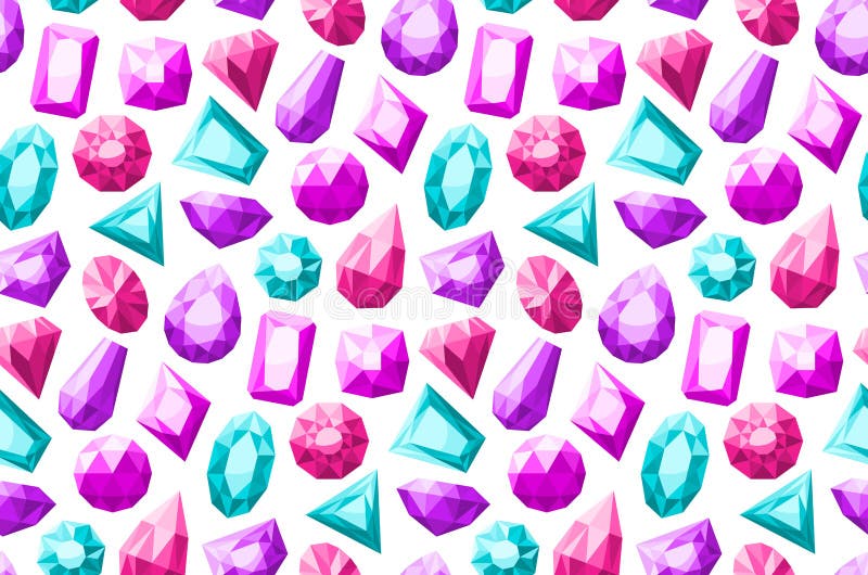 Gemstones Seamless Pattern stock vector. Illustration of exquisite ...
