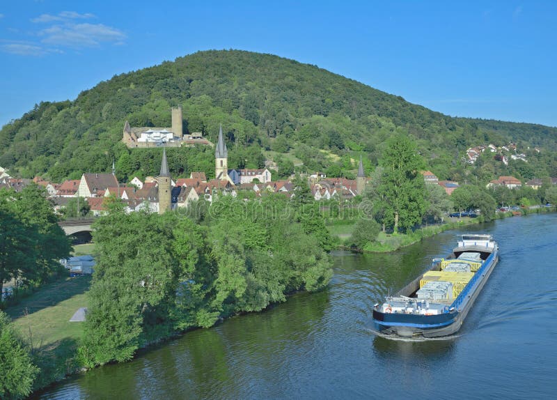 Gemuenden am Main,Spessart,Bavaria,Germany Stock Image - Image of river ...