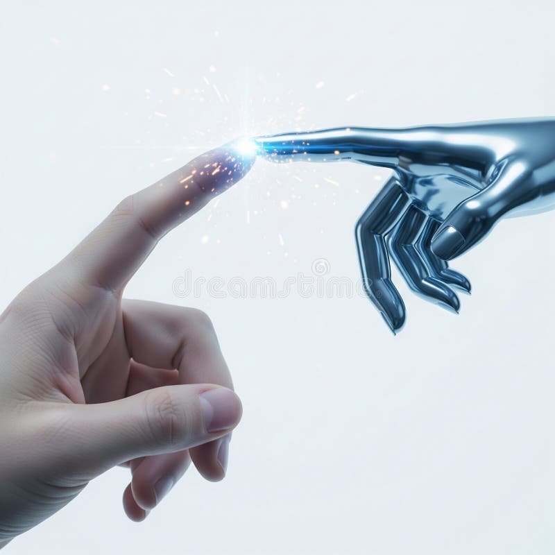 Robot Hand Touch Human Stock Illustrations – 3,941 Robot Hand Touch ...