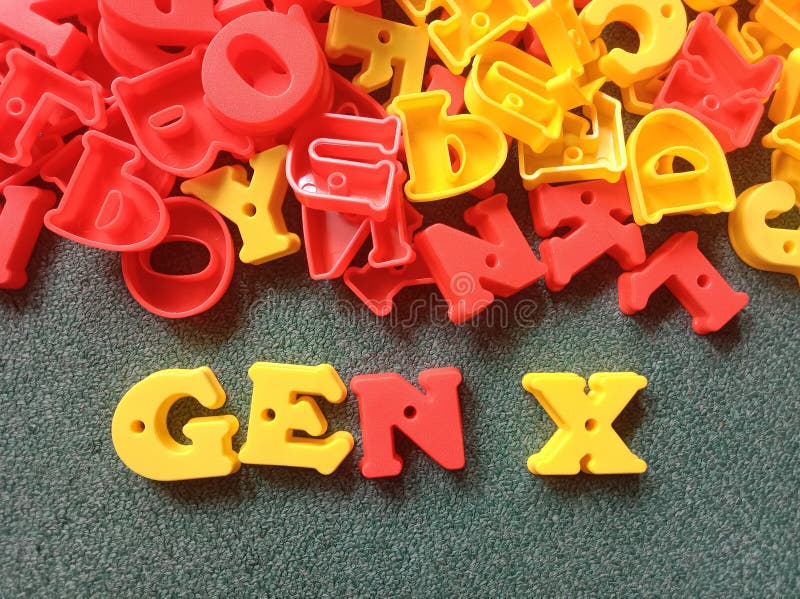Gen X 3d Text Alphabet Template Design Stock Photo - Image of title ...