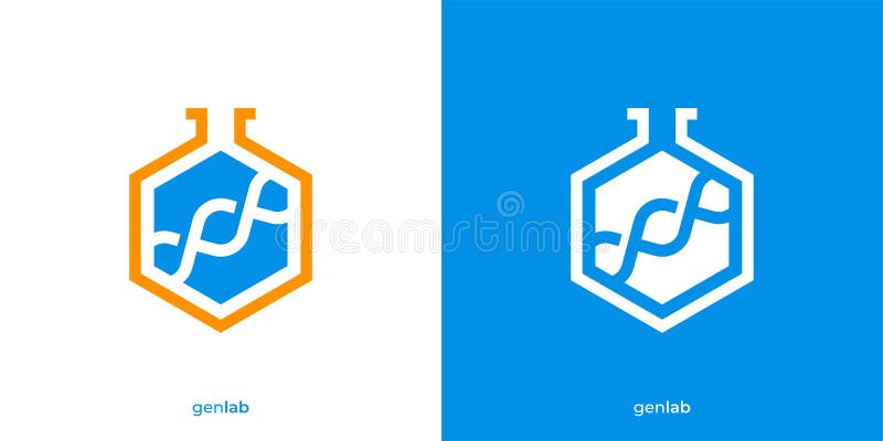 Simple Gen Lab Logo. Gene and Lab Bottle Graphic Icon Stock Vector ...
