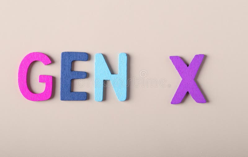 Gen X - Written with Wooden Colour Letters Stock Photo - Image of ...