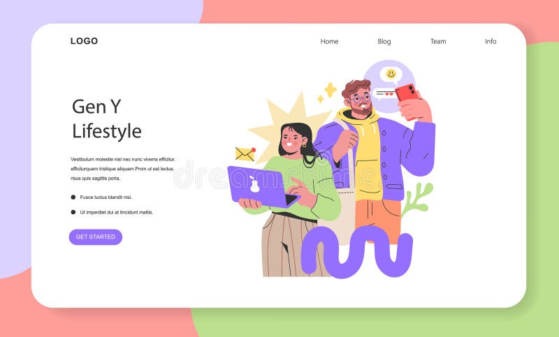 Gen Y Lifestyle Concept. Vector Stock Vector - Illustration of modern ...