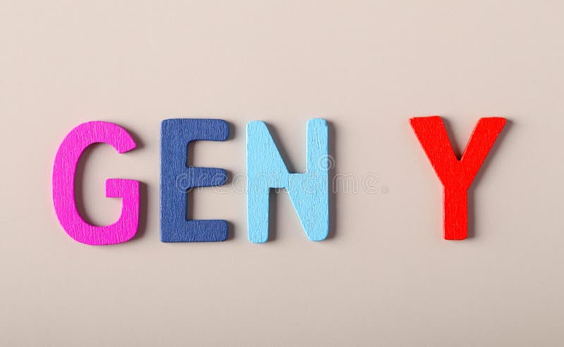 Gen Y- Written with Wooden Colour Letters Stock Photo - Image of ...