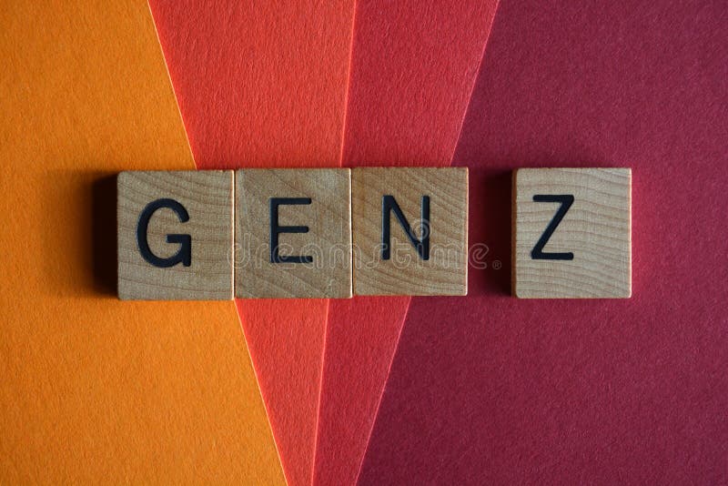 Gen Z, Word in 3D Wooden Alphabet Letters Isolated on Colour Background ...