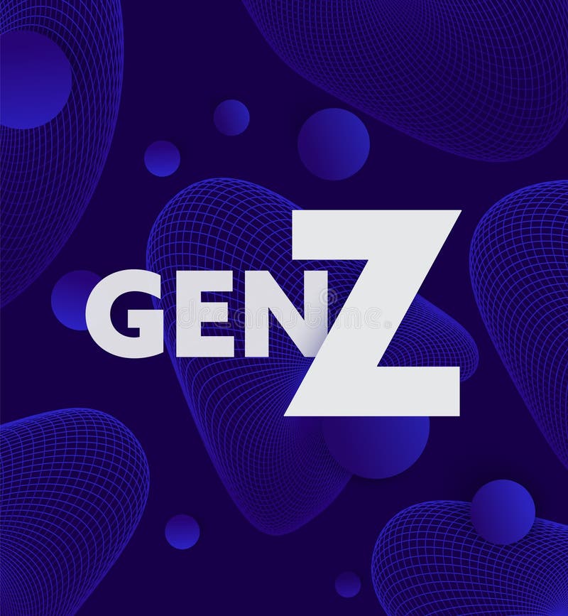 Gen Z Vector Design on Blue Background Stock Vector - Illustration of ...