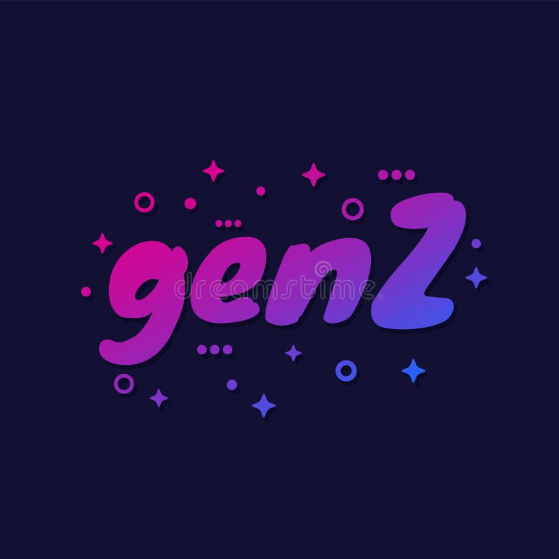 Gen Z, Vector Design on Dark Stock Illustration - Illustration of text ...