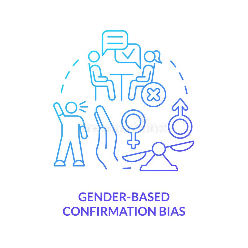 Gender-based Confirmation Bias Blue Gradient Concept Icon Stock Vector ...