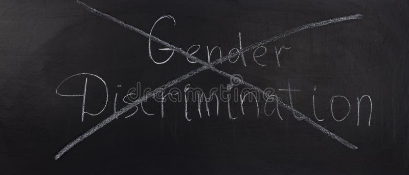 Gender Discrimination Concept on Dark Background.Drawn with Chalk on ...
