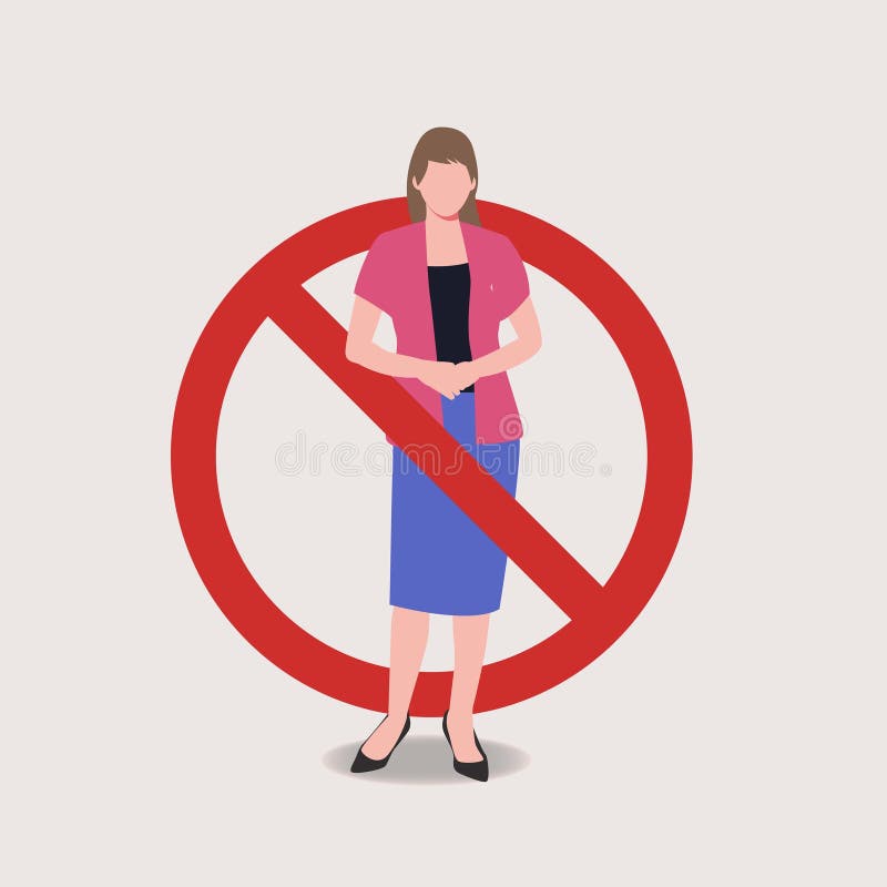 Gender Discrimination. No Woman Vector Illustration Stock Vector ...
