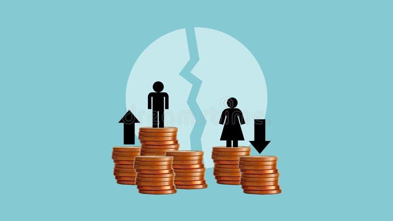 Gender Discrimination and Pay Gap between Men and Women Stock Photo ...