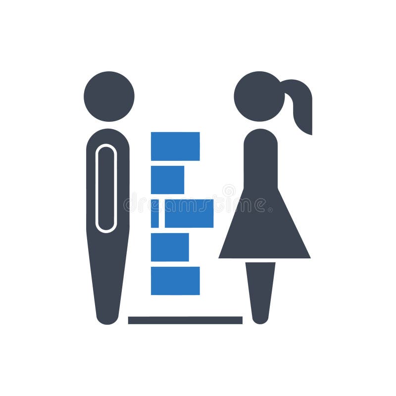 Gender Equality Bar Graph Icon Stock Illustration - Illustration of ...