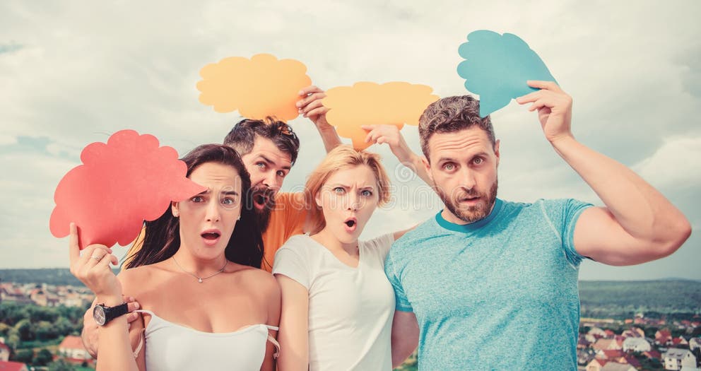 Gender Equality and Communication. People Speak Using Speech Bubbles ...