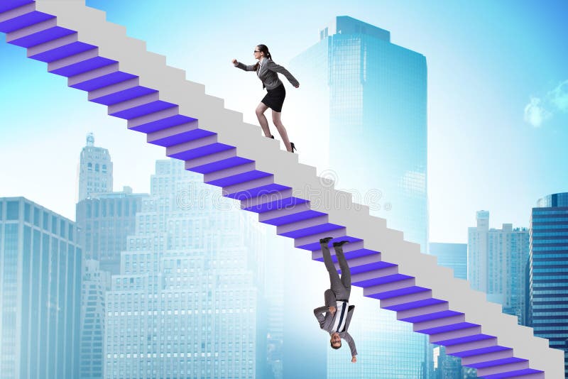 Gender Equality Concept with Man and Woman Stock Photo - Image of ...