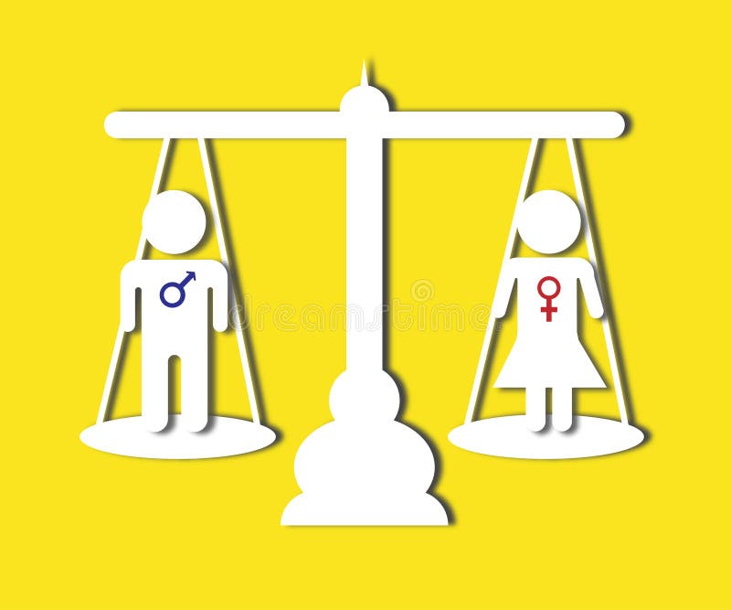 Gender Equality Concept with Scale Balancing Male and Female Figures ...