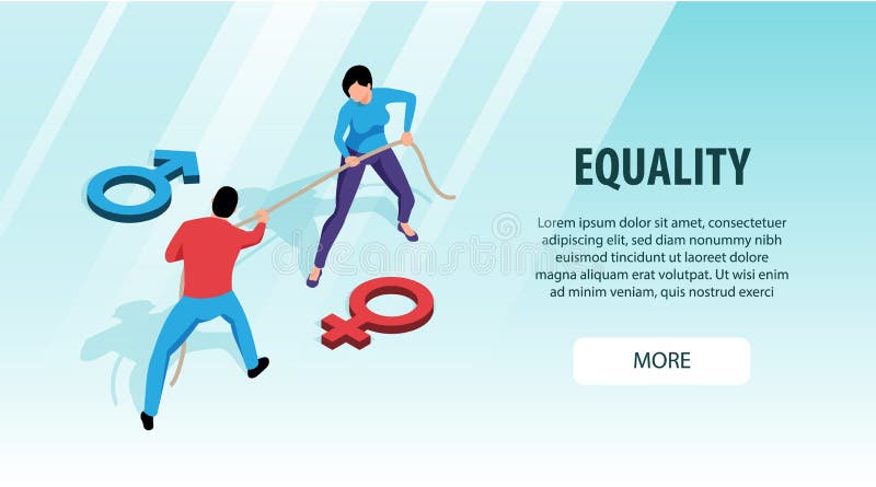 Gender Equality Horizontal Banner Stock Vector - Illustration of ...