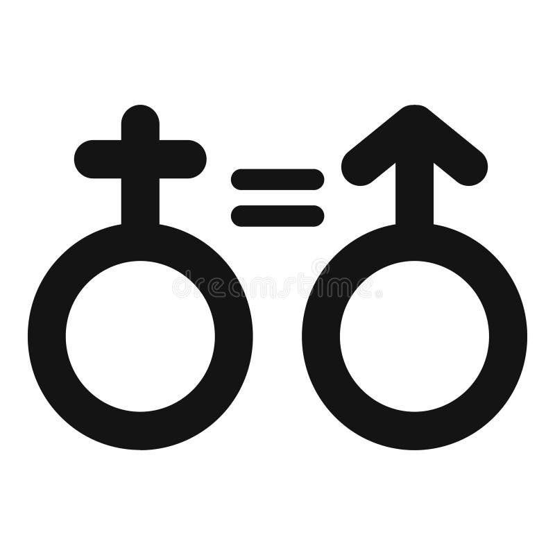 Gender Equality Icon Simple Vector. Couple Poster Support Stock Vector ...
