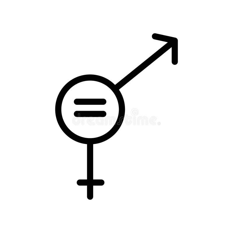 Gender Equality Icon Thin Line Art Isolated Stock Vector - Illustration ...