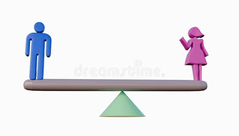 Gender Equality Scale with Man and Woman. Stock Illustration ...