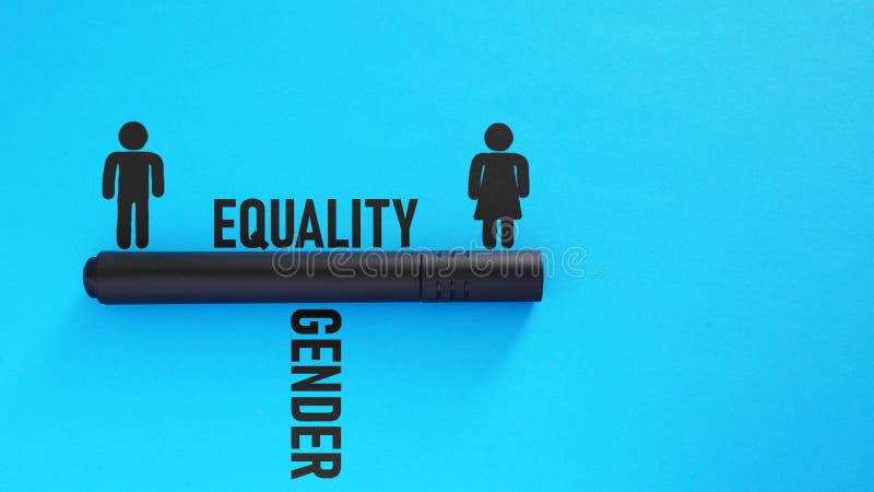 Gender Equality is Shown Using the Text Stock Photo - Image of ...
