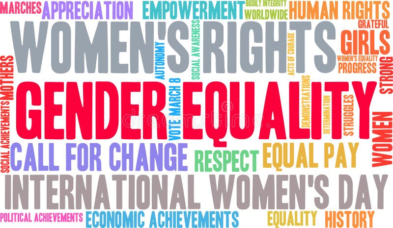 Gender Equality Word Cloud stock illustration. Illustration of ...