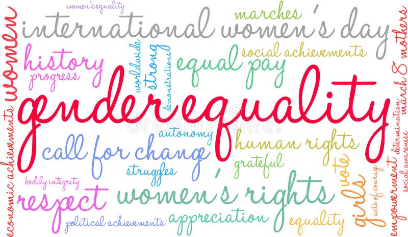 Gender Equality Word Cloud stock illustration. Illustration of courage ...