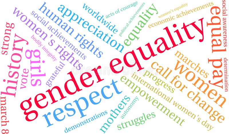 Gender Equality Word Cloud stock vector. Illustration of appreciation ...