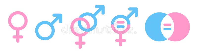 Gender Equality Pink and Blue Concept Vector Icon. Stock Illustration ...