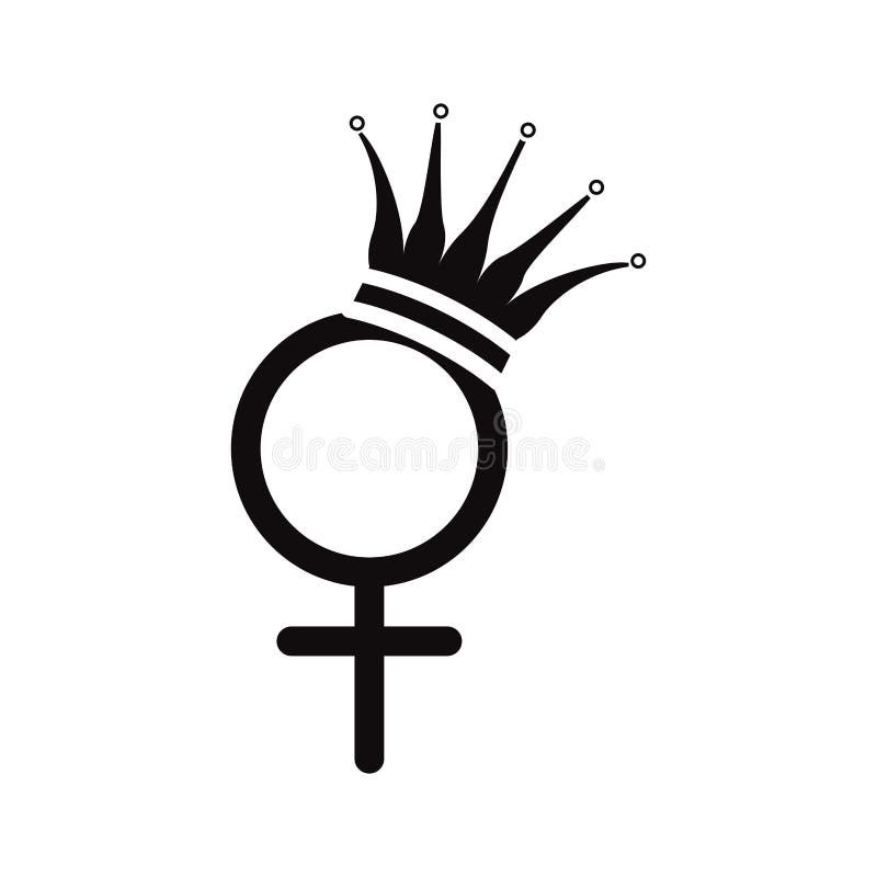 Gender Female Symbol with Crown Stock Vector - Illustration of empower ...