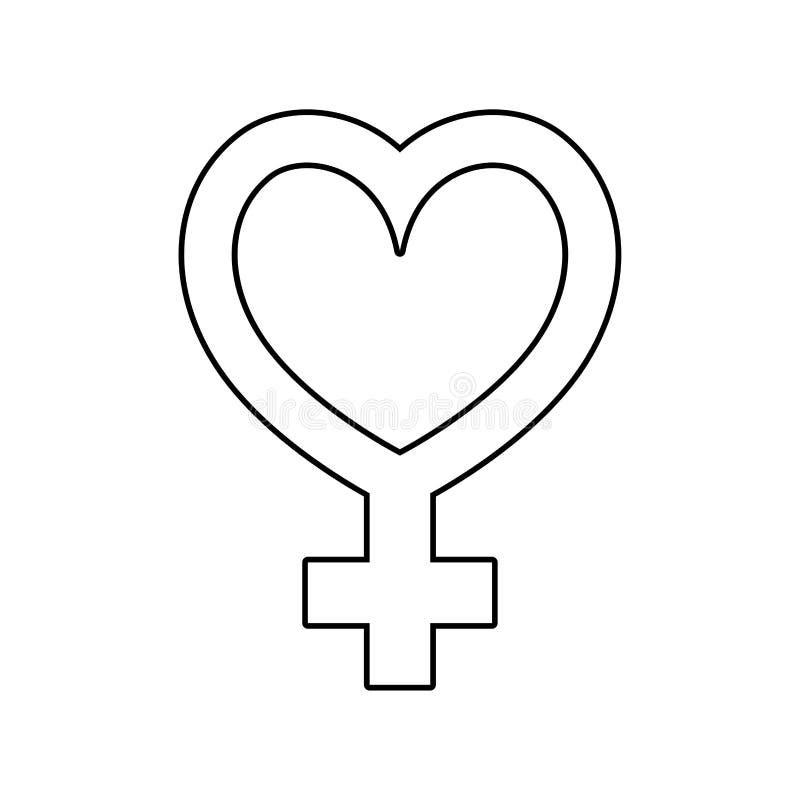 Gender Female Symbol in Triangle with Thunderbolts Stock Illustration ...