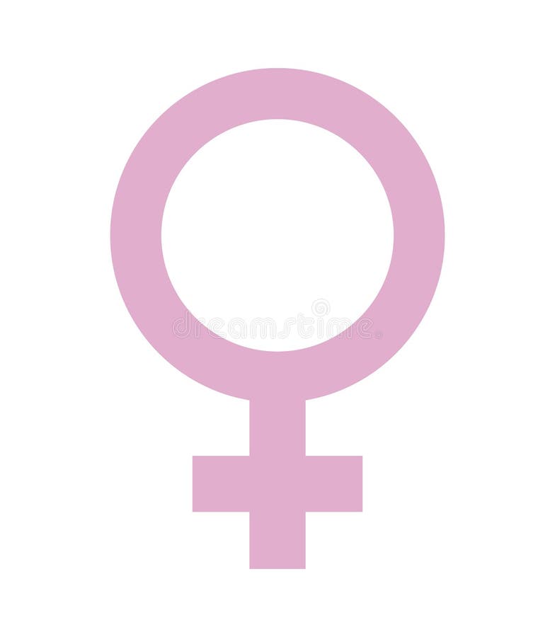 Gender Female Symbol With Ribbon And Thunderbolt Stock Illustration
