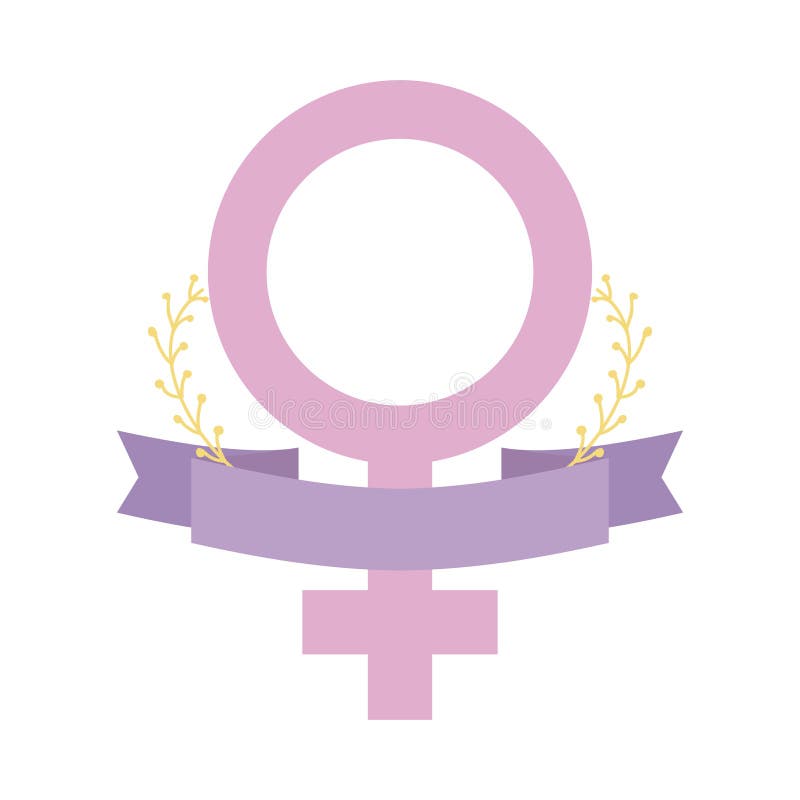 Gender Female Symbol in Triangle with Thunderbolts Stock Illustration ...