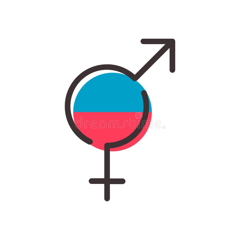 Gender Female Flat Outline Icon Stock Vector Illustration Of Male