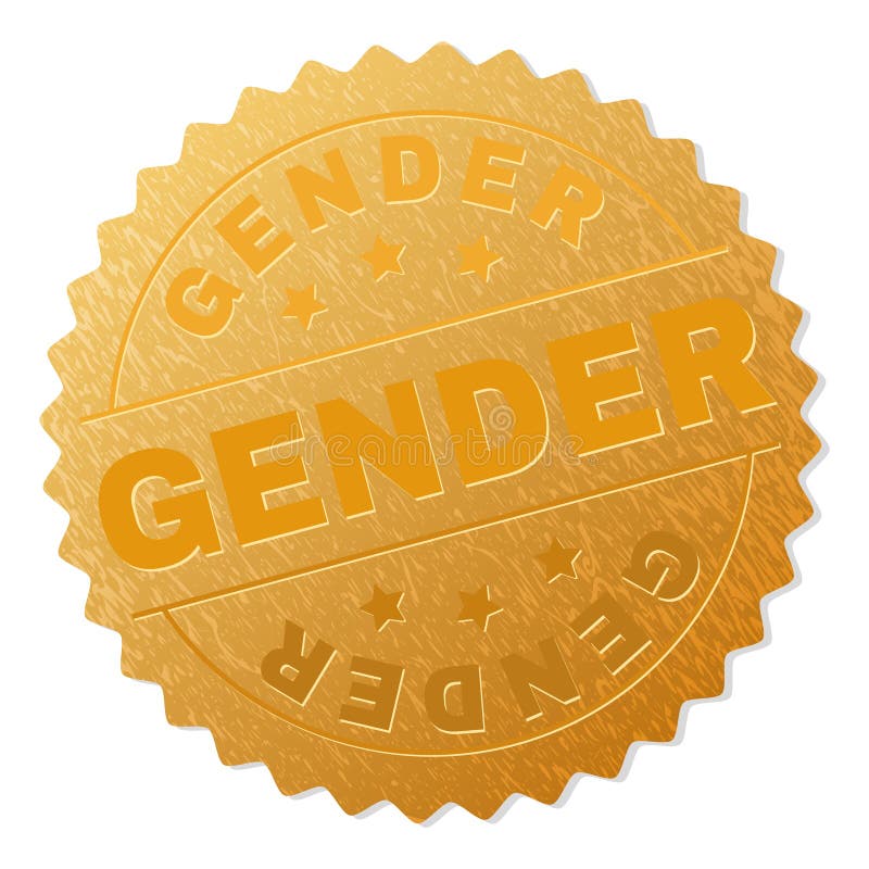 Gold GENDER Badge Stamp stock vector. Illustration of medal - 135577431