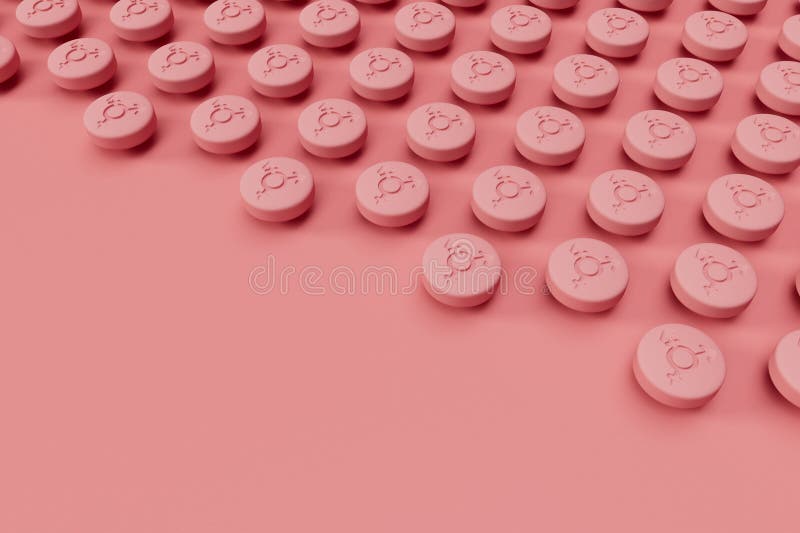 Gender Hormone Pill with a Transgender Symbol. 3D Rendering Stock Photo ...