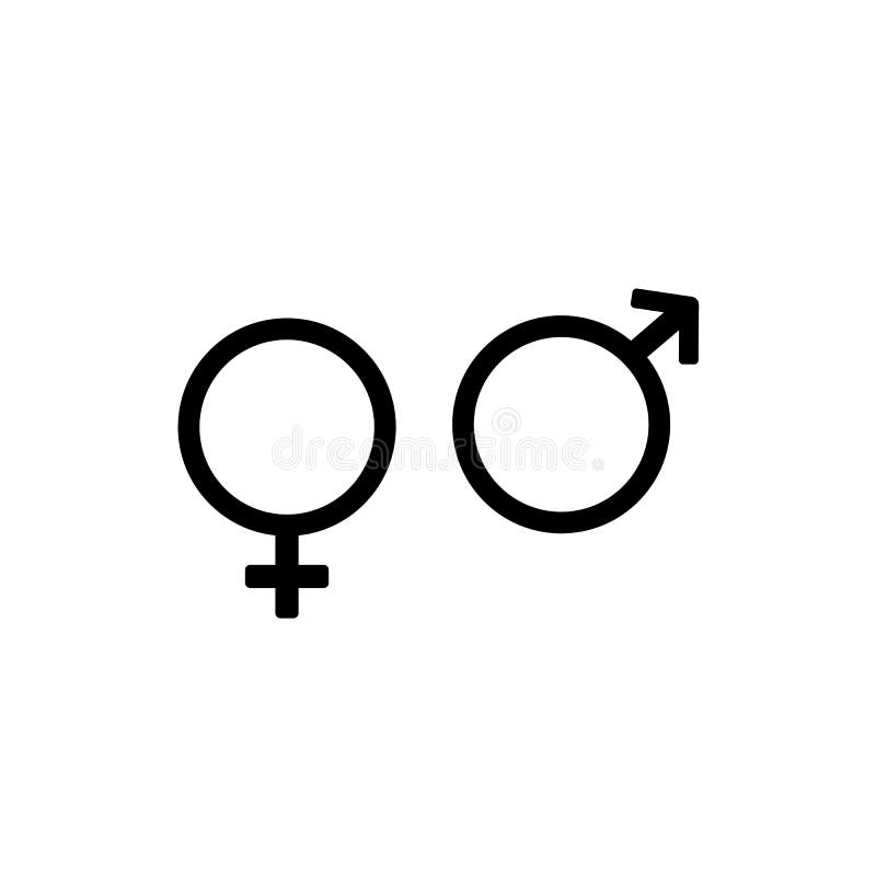 Heterosexual Gender Symbol Icon Vector, Male and Female Flat Sign ...