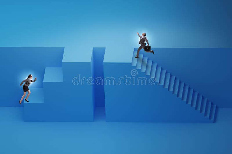 Gender Inequality in Career Ladder Concept Stock Image - Image of ...