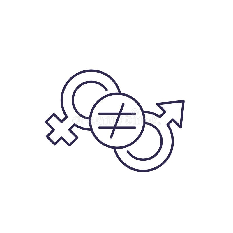 Sex Icon With Gender Symbols Line Design Stock Vector Illustration