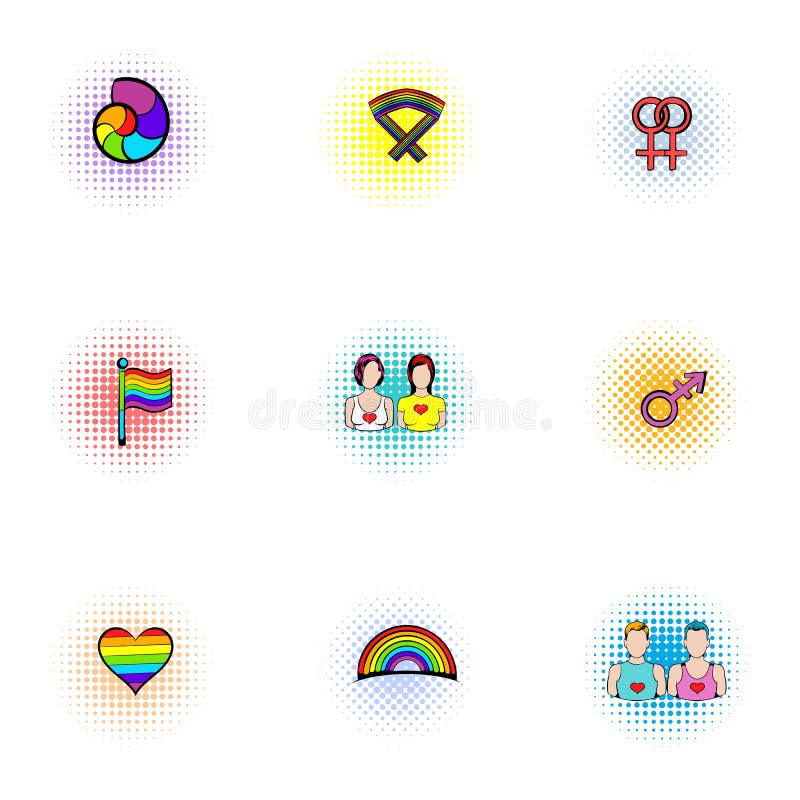 Gender Minorities Icons Set, Pop-art Style Stock Vector - Illustration ...
