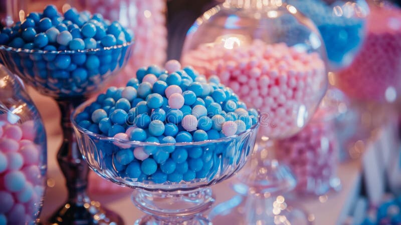 Gender Party Candy Bar in Blue and Pink Color Stock Illustration ...