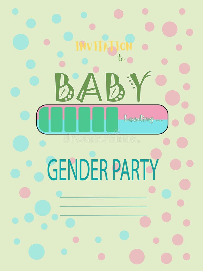 Gender Party Invitation, Gender Party Card, Banner Vector Element ...