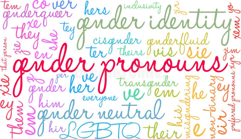 Gender Pronouns Word Cloud stock vector. Illustration of genderqueer ...