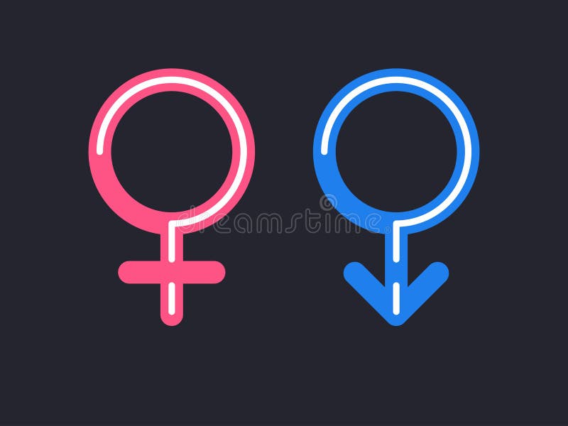 Gender Sign with Hidden Question Mark Inside. Isolated Vector ...