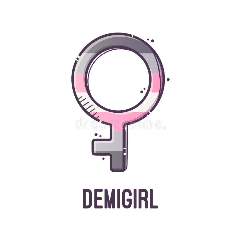 Gender Symbol Demigirl Signs Of Sexual Orientation Vector Stock