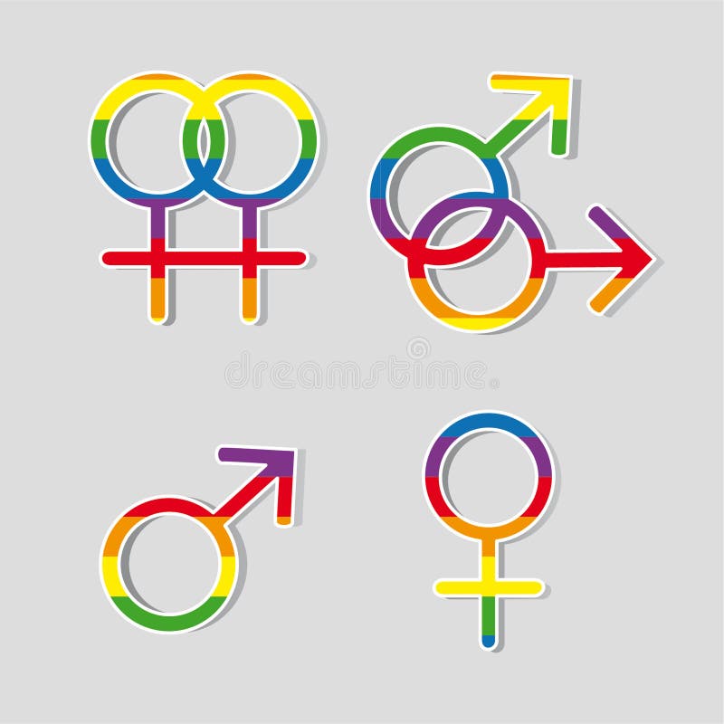 Gender symbols stock vector. Illustration of rainbow - 45959072